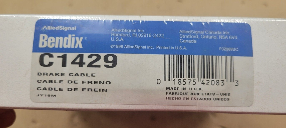 1983-1989 Dodge Ramcharger Right Rear Parking Brake Cable Bendix C1429 | eBay