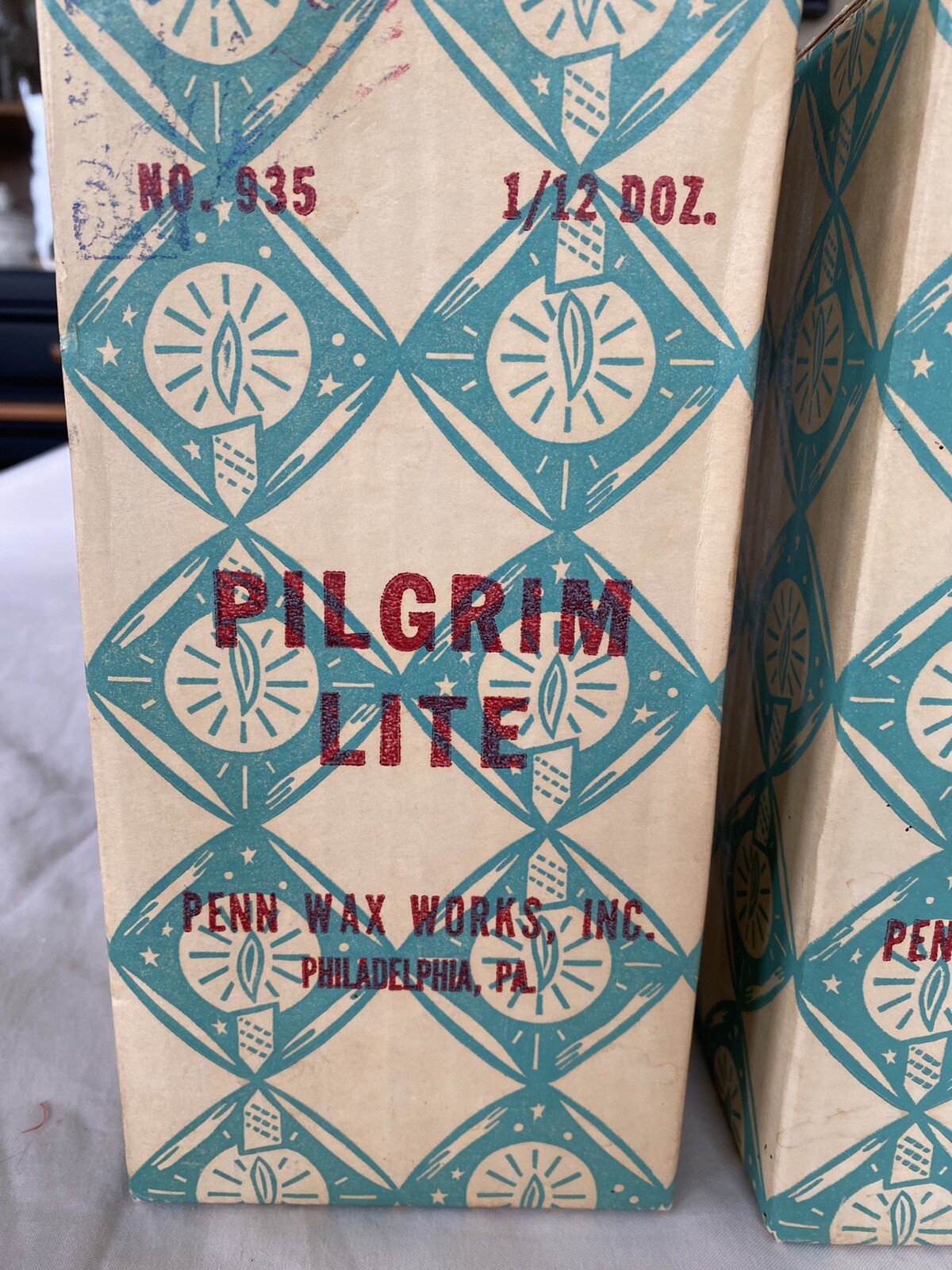Vintage PILGRIM LITE Candle Penn Wax Works, Phila PA CHRISTMAS | eBay