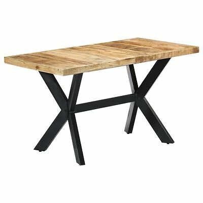 Dining Table 140x70 cm Solid Mango Wood Industrial Style kitchen dinner ...