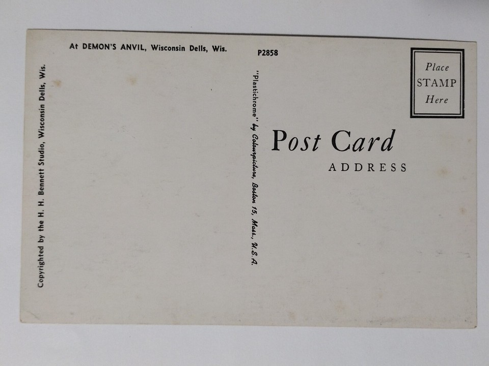 Postcard Demons Anvil Rock Formation Wisconsin Dells WI Native American ...