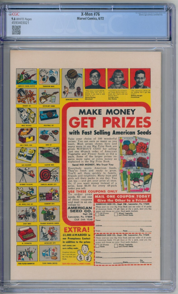 X-Men 76 CGC Graded 9.6 NM+ White Pages Marvel Comics 1972 | eBay