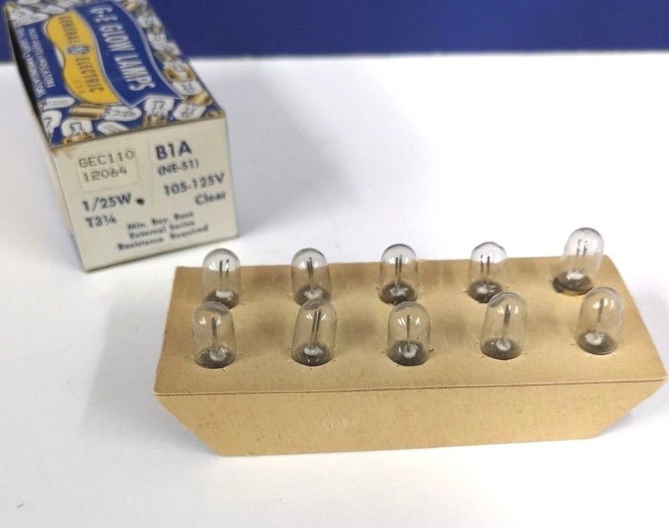 2-PK T3.5 MINIATURE BULB Light LAMP Clear Neon Short Indicator NE51 B1A ...