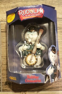 Sam Snowman with Banjo Ornament Singing Snowman Rudolph Enesco #10 ...