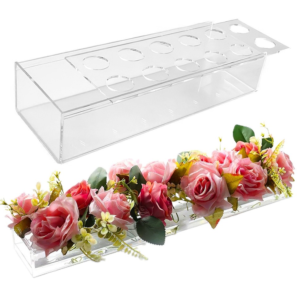 Acrylic Rectangular Flower Vase for Home Dinning Table Wedding Party ...