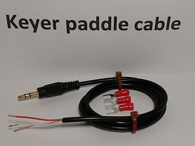 CW KEYER PADDLE Cable 3 feet, 1/8" (3.5mm) Plug, STRAIGHT KEY Morse ...