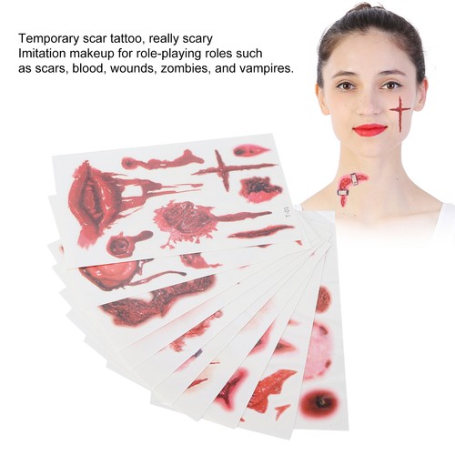 Halloween Scar Face Stickers Halloween Scar Tattoos Waterproof For ...