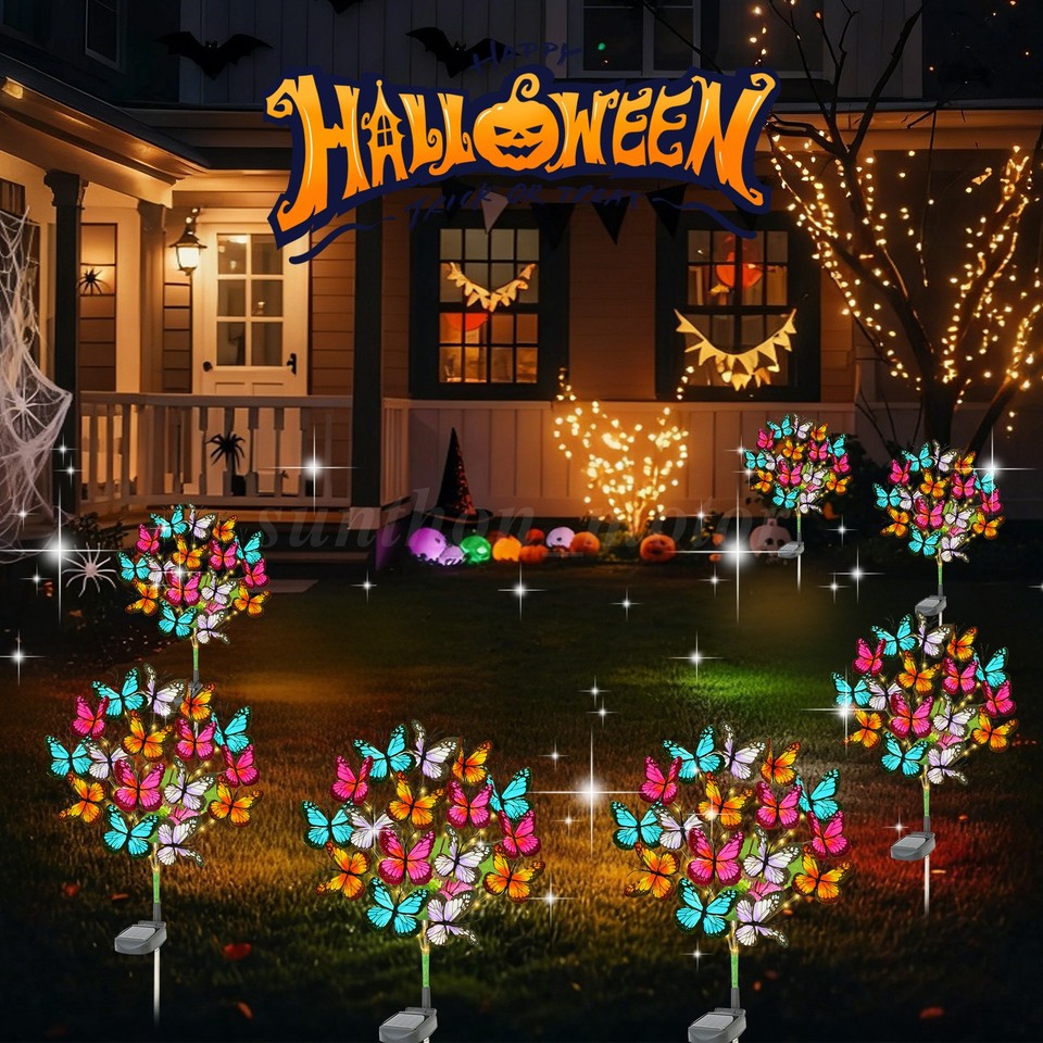 43 LED Solar Garden Lights Outdoor Butterflys Solar Christmas Lights 2 ...
