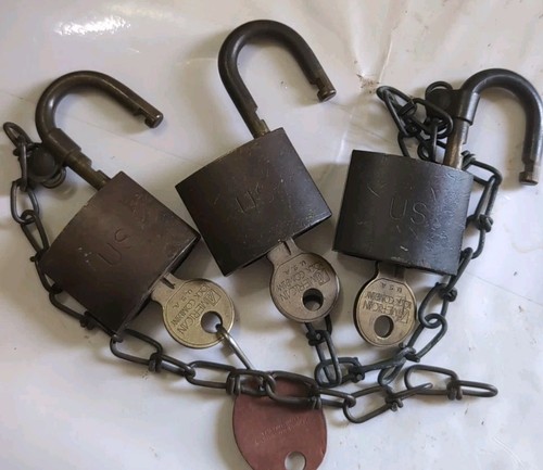 vitage lot Of 3 American Lock Co. Military Brass Locks | eBay