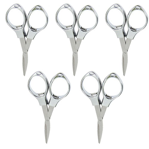 5PC Folding Camping Stainless Steel Scissors Keychain Scissor Mini ...