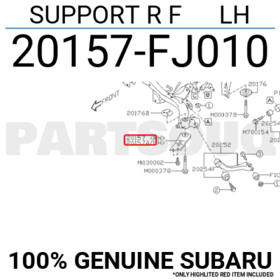 20157FJ010 Genuine Subaru SUPPORT R F LH 20157-FJ010 | eBay