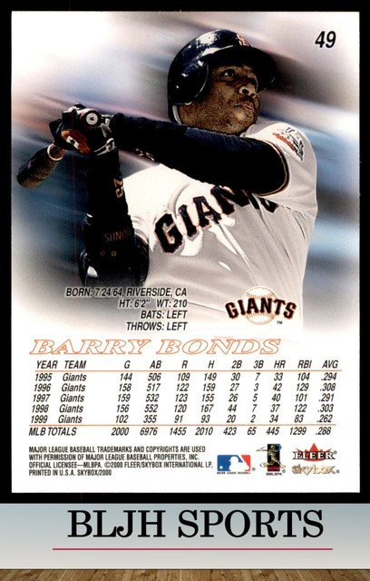 2000 Skybox - #49 Barry Bonds for sale online | eBay