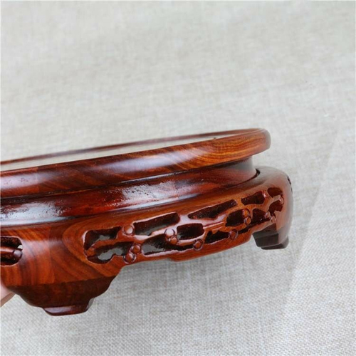 8.5" Rosewood Pedestal Solid Wood Round Base Display Stand for Vase ...