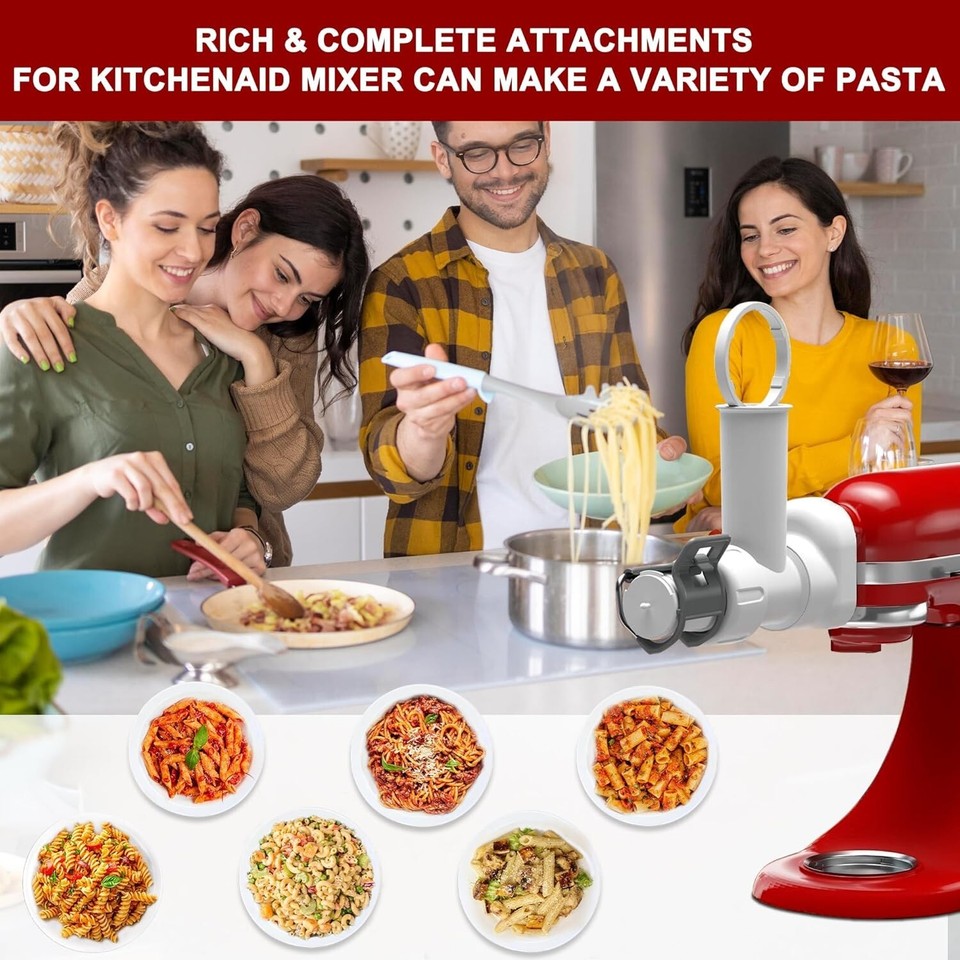 6 IN 1 Gourmet Pasta Attachment for KitchenAid Stand Mixer, Extruder ...