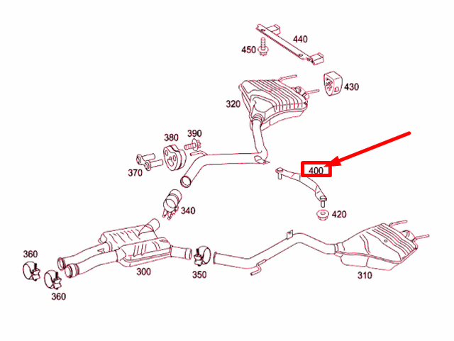 Mercedes-Benz S W221 Exhaust Pipes Connection Strut A2214900095 Genuine ...