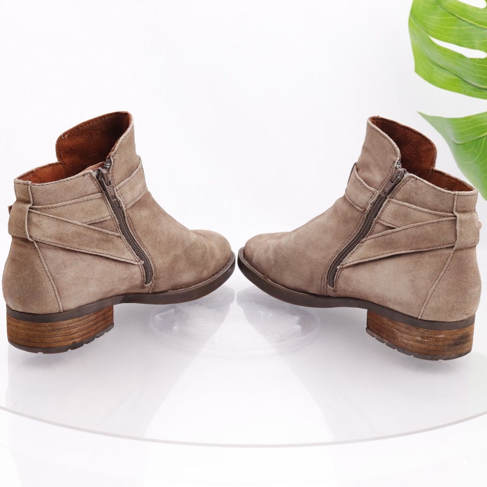 Born Jorgette Boot Women's Size 11 Block Heel Distress Brown Suede Boho ...