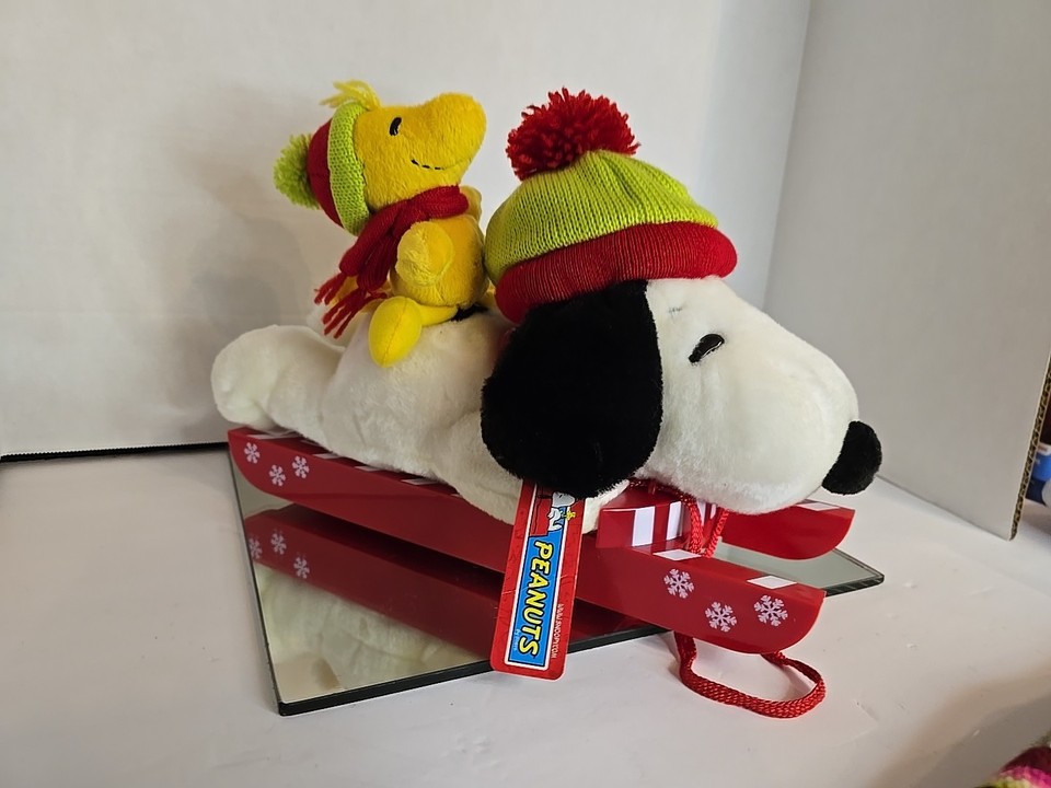 Peanuts Snoopy Woodstock Christmas Sled Sleigh Plush 2004 Musical | eBay