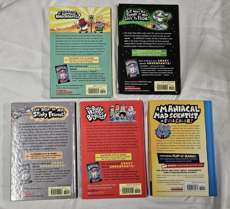 Captain Underpants Book Set Of 5 by Dav Pilkey | eBay