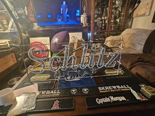 Vintage SCHLITZ Neon Beer Sign lighted rare 1968 on tap 36x14 bar lamp ...