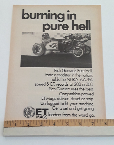 ET MAG WHEELS - RICH GUASCO PURE HELL ROADSTER RACE CAR ORIGINAL 1969 ...