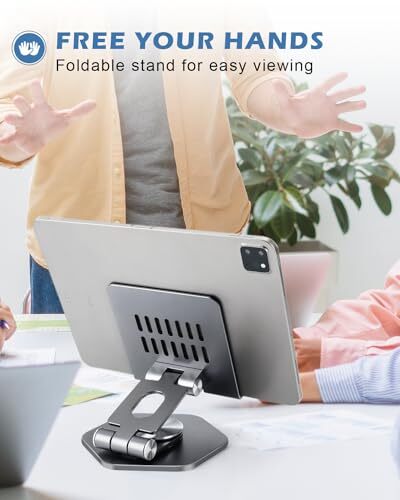 Tablet Stand Holder for Desk, Swivel iPad Stand with 360 Rotating Base ...