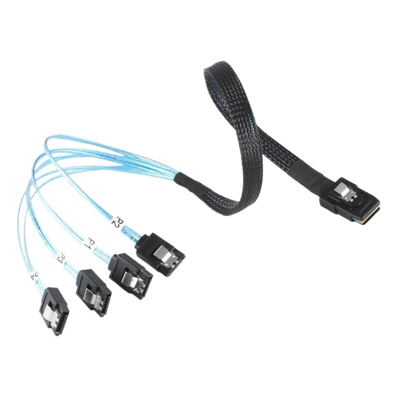 Mini SAS 4i SFF-8087 36P 36-Pin Male to 4 SATA 7-Pin Splitter Adapter ...