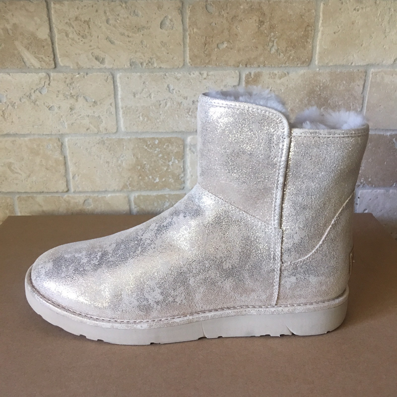 UGG ABREE MINI STARDUST GOLD METALLIC SUEDE FUR ZIP BOOTS SIZE US 11 WOMEN | eBay
