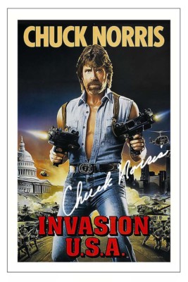 CHUCK NORRIS SIGNED PHOTO PRINT AUTOGRAPH INVASION USA | eBay