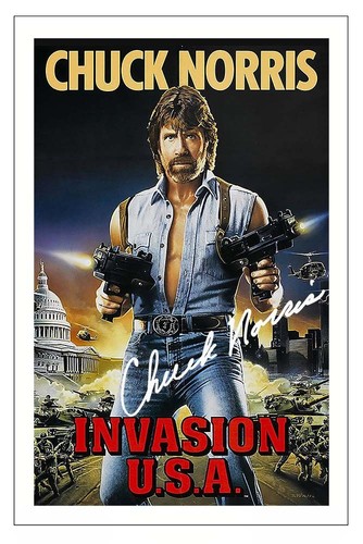 CHUCK NORRIS SIGNED PHOTO PRINT AUTOGRAPH INVASION USA | eBay