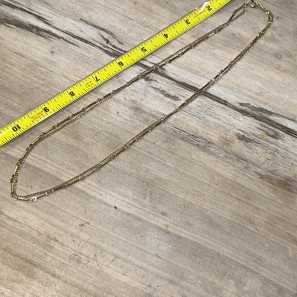 Estate Gold Tone Double Strand 24” Necklace | eBay