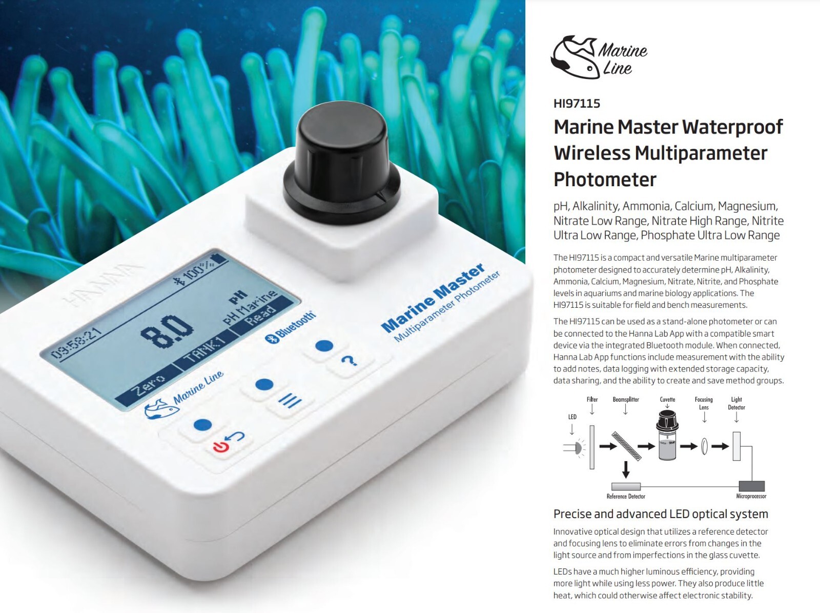 Marine Master HI97115 Multiparameter Photometer Kit Hanna Instruments ...