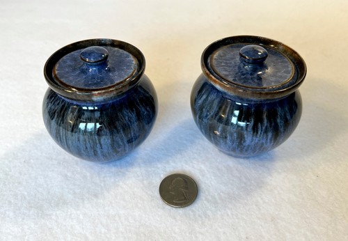 Pair of J.B. Cole Pottery Jam/Condiment Lidded Pots in Cobalt Blue - 2. ...