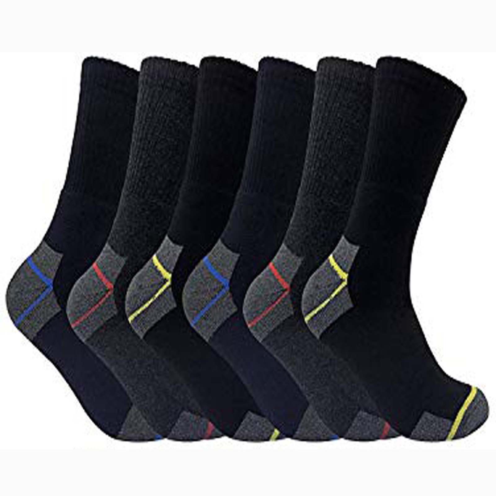 6 Pairs of Men's Heavy Duty Work Socks, Safety Steel Toe Thermal Boot ...