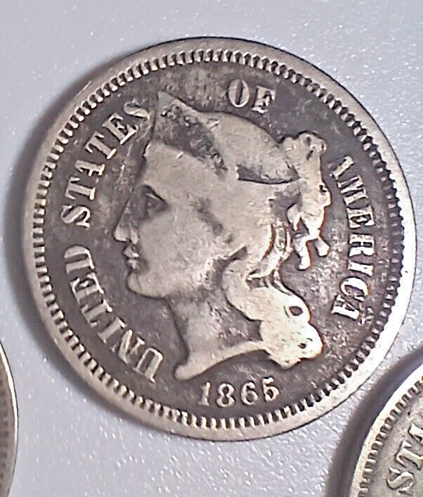 three 3 cent US coins copper-nickel 1865 1866 1872 | eBay