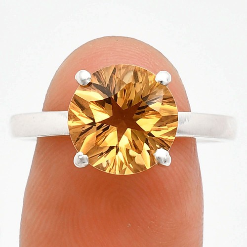 Fancy Cut Premium Natural Citrine 925 Sterling Silver Ring s.7 Jewelry ...