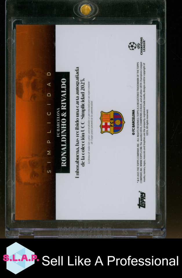 RONALDINHO & RIVALDO TOPPS 5/5 2025 SIMPLICAD UCC UCL FC BARCELONA DUAL ...