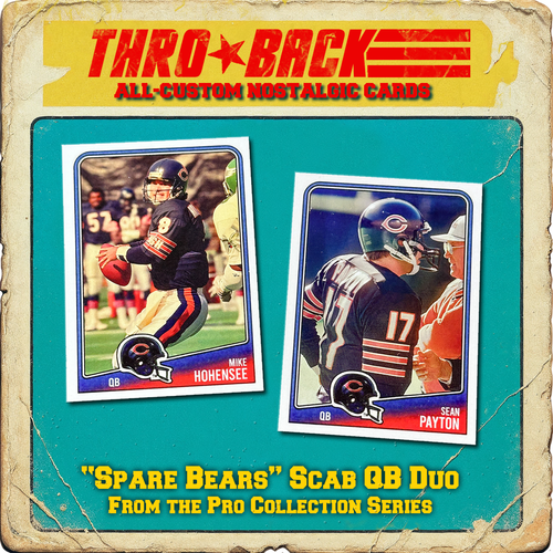 THROBACK custom Football Card Set Chicago Spare Bears QB Duo NFL Strike ...