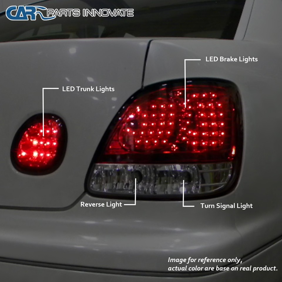 Fits 98-05 Lexus GS300 400 430 Rear Red Clear LED Tail Lights+Trunk ...