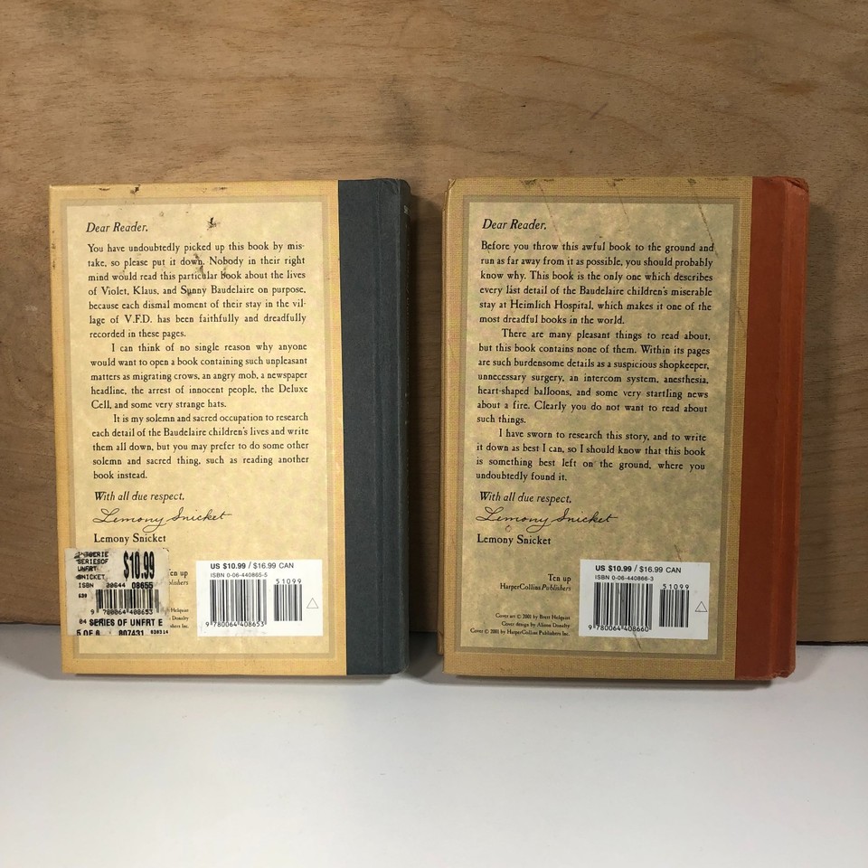 Lot Lemony Snicket's A Series of Unfortunate Events Hardcover Books 1 2 ...