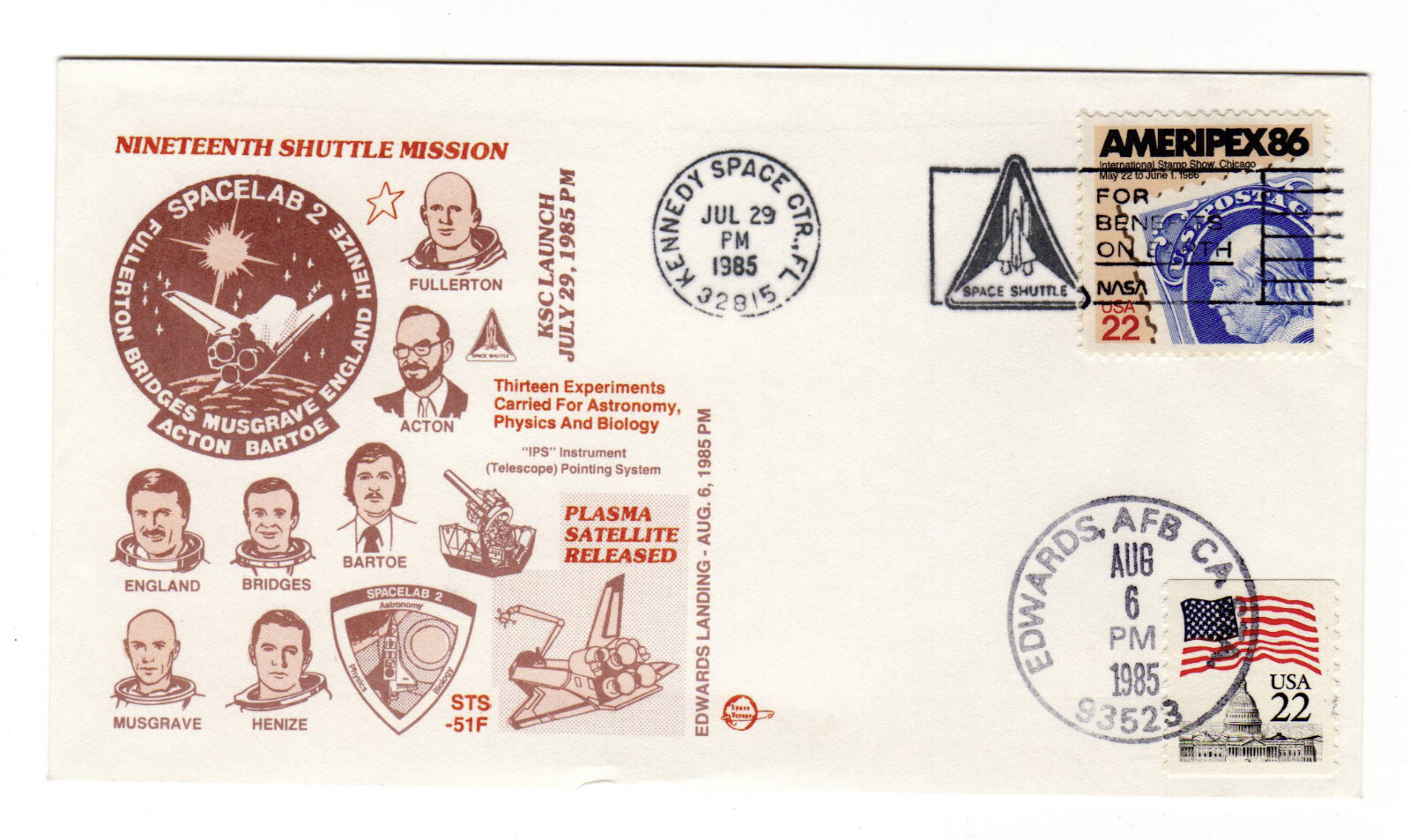 Shuttle STS-51F Spacelab 2 Launch & Landing Kennedy & Edwards Space ...