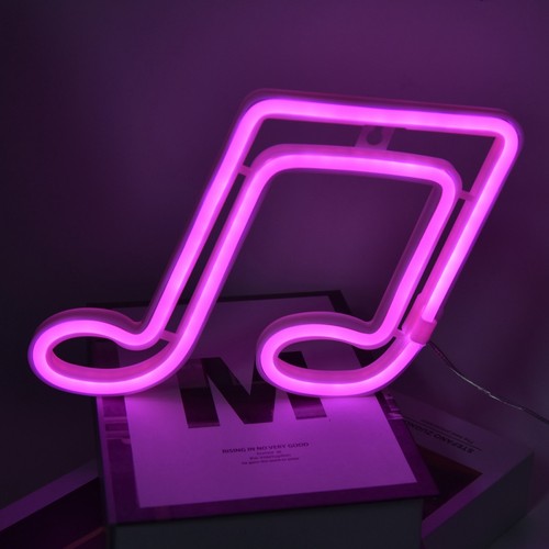 (Pink Light)LED Neon Light Music Note Neon Night Light Concert Wall ...