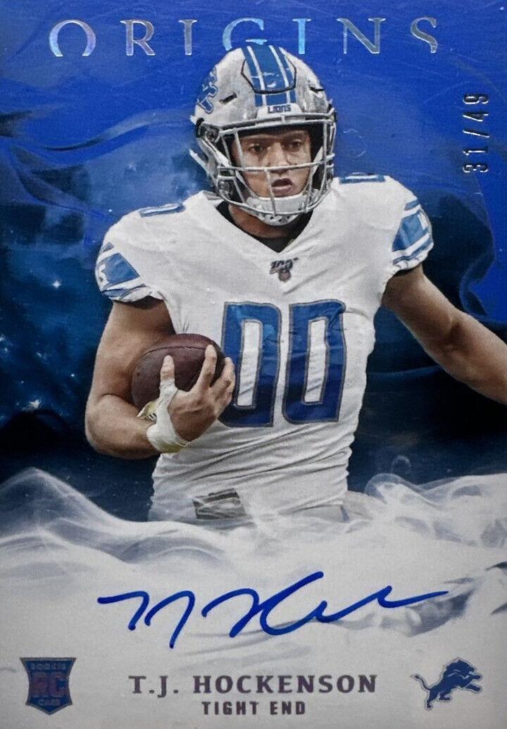 2019 Panini Origins - Rookie Autographs T.J. Hockenson #RA-TJ Blue /49 ...
