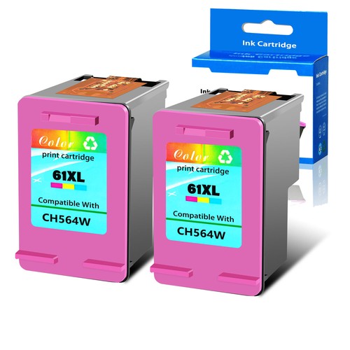 2PK 61XL Color CH564WN refilled Ink Cartridge For HP Deskjet 2050 2540 ...