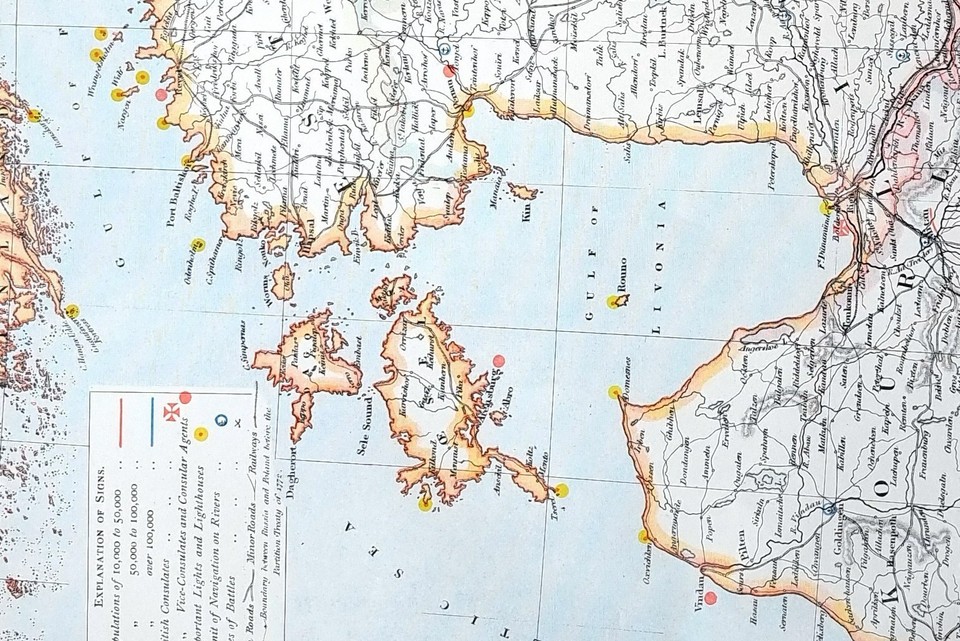 1882 LETTS MAP RUSSIA ESTHONIA KOURLAND KOVNO OESEL | eBay