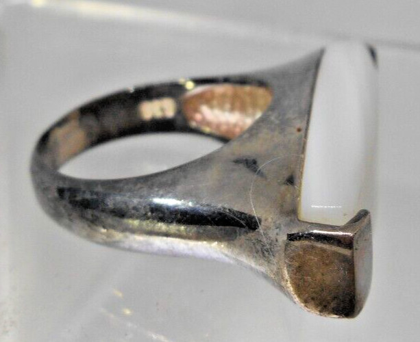 Vint David Sigal Ring Sterling Silver Mother Pearl S8… - Gem