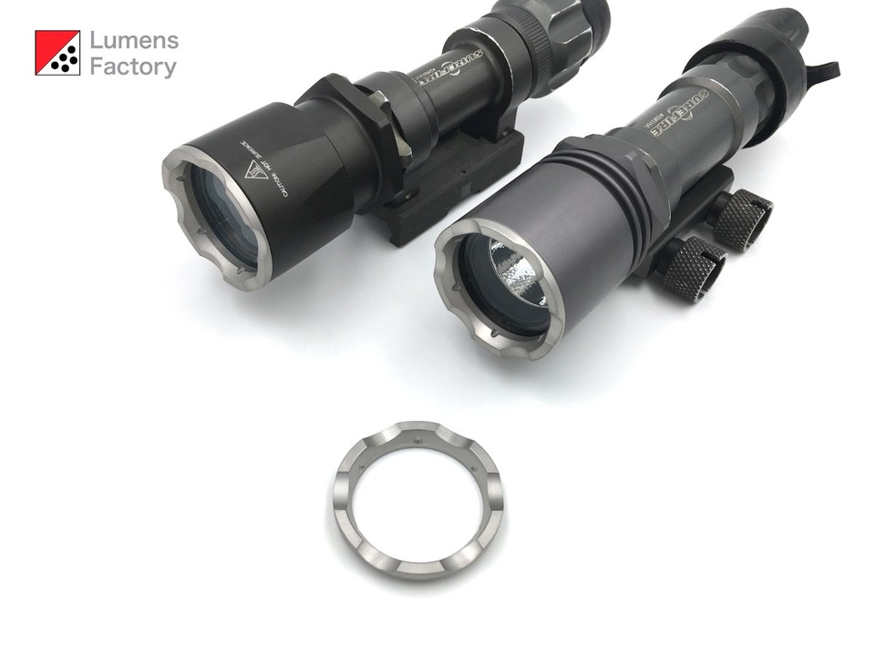 Stainless Crenelated Bezel Ring for Surefire Z32 Bezel KL3 M2 M951 M952 ...