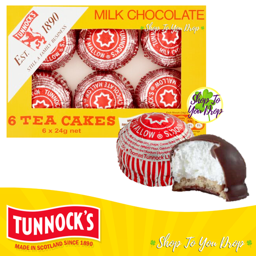 4 x 6 PACK TUNNOCKS TEACAKES TEA CAKES Milk Chocolate 24 X 24g Snack ...