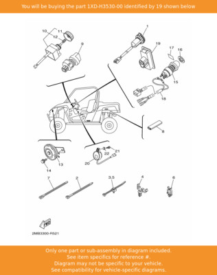 YAMAHA Pilot Light Assy, 1XD-H3530-00 OEM YXM700 YXE700 YXZ1000 YXF850 ...