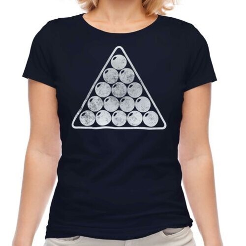 SNOOKER DISTRESSED PRINT WOMENS T-SHIRT VINTAGE STYLE DESIGN TOP CUE ...