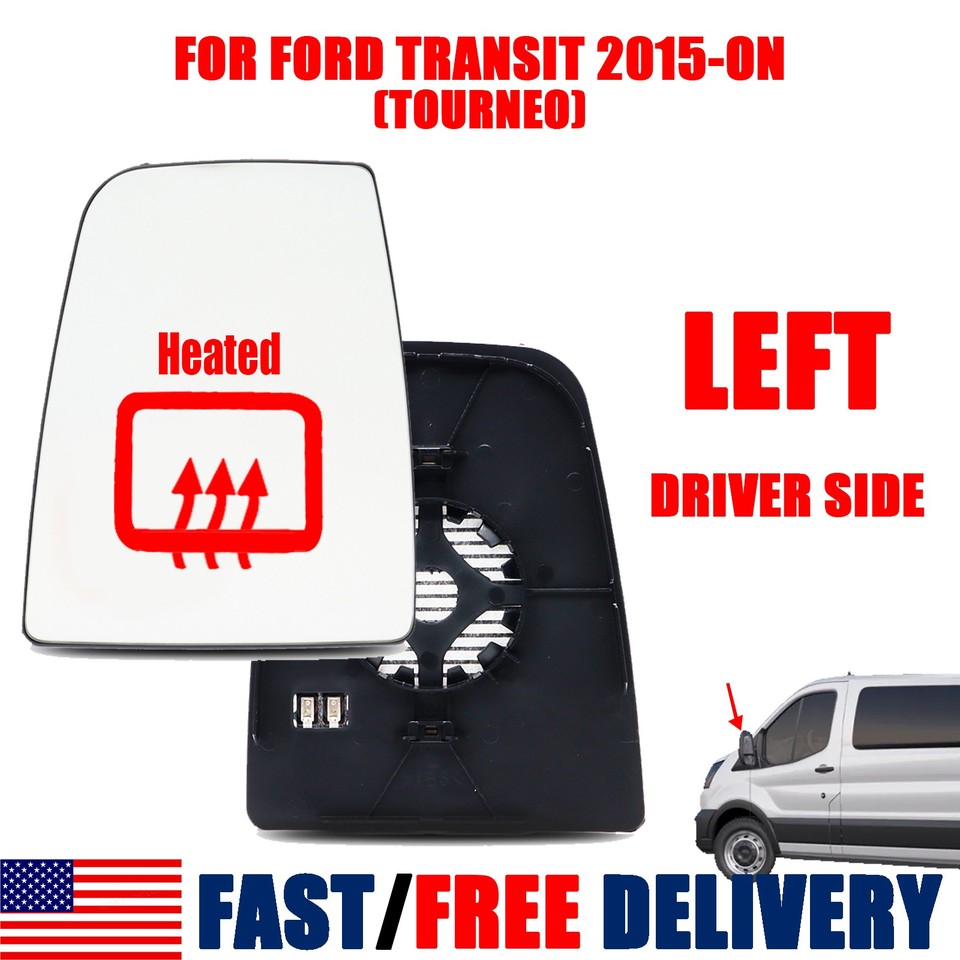 Left Side Mirror Glass Wing Upper Heated For Ford Transit 150 250 350 ...