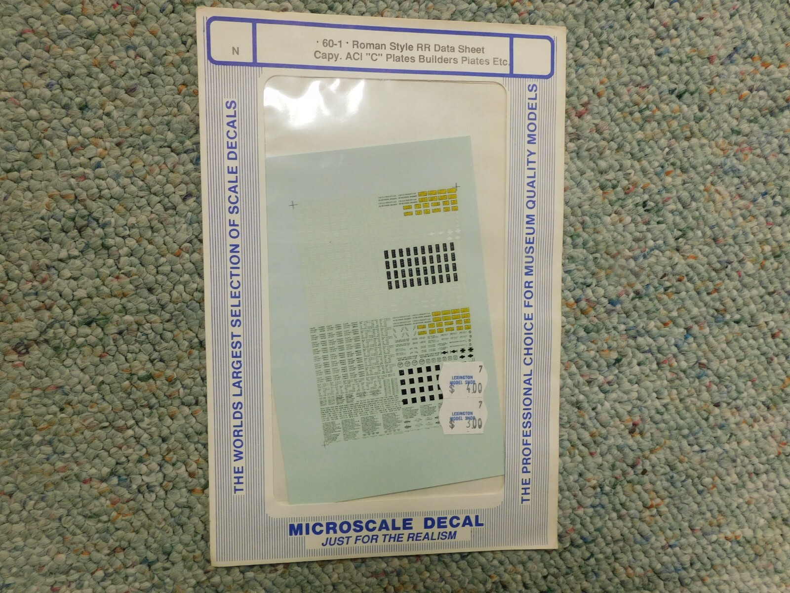 Microscale decals N 60-1 Roman Style RR data sheet Capy ACI C Builder ...
